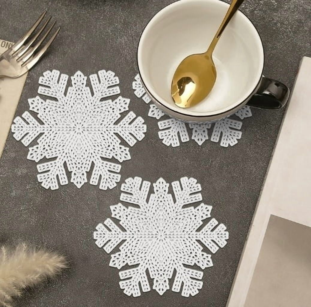 4 PCS Arrow Snowflake Coasters - Non-slip Insulation Mats for Home ...