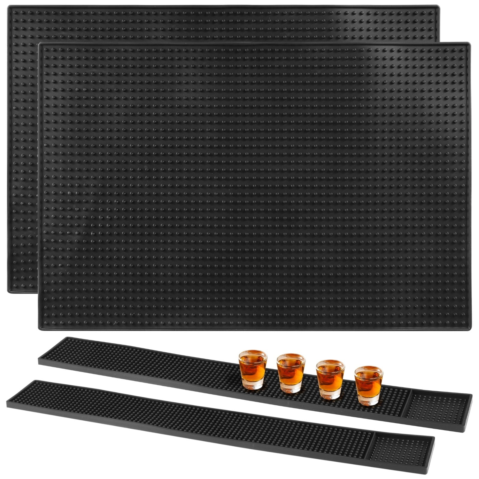 4 PCS Bar Mats Set, Non-Slip PVC Bar Counter Mats, 17.7 x 11.8 Inches ...