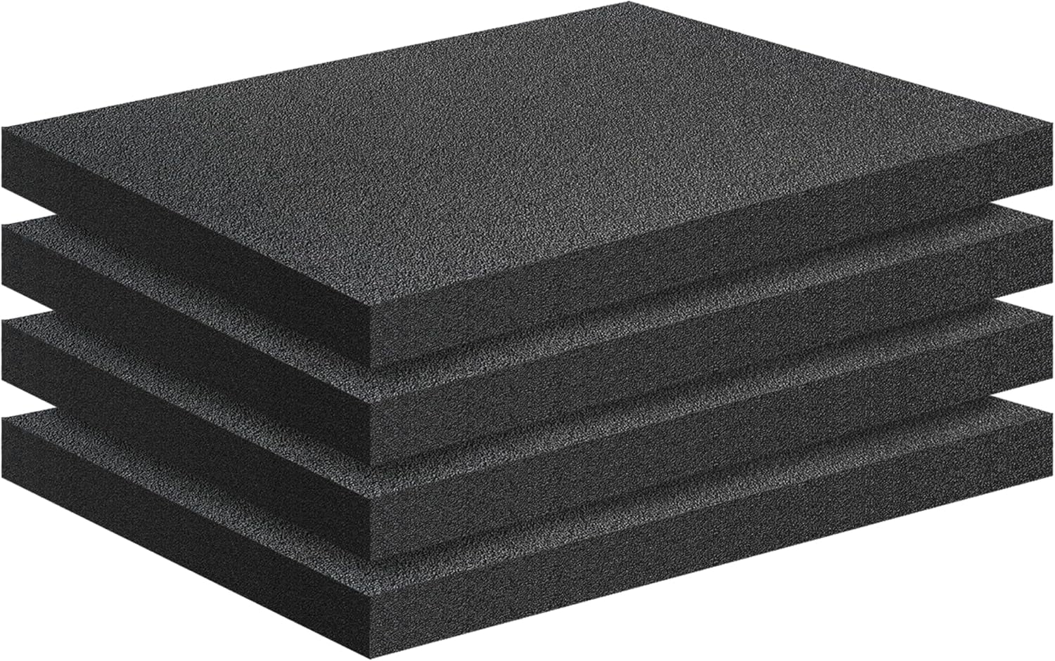 4 PCS Black Foam Padding- 16x12x1 Inch Polyurethane High Density Foam ...