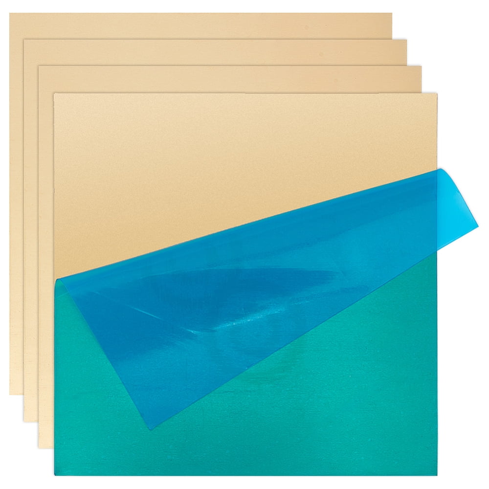 4 PCS Brass Sheet 5.9x5.9inch Brushed Brass Sheet Laminated on Both ...