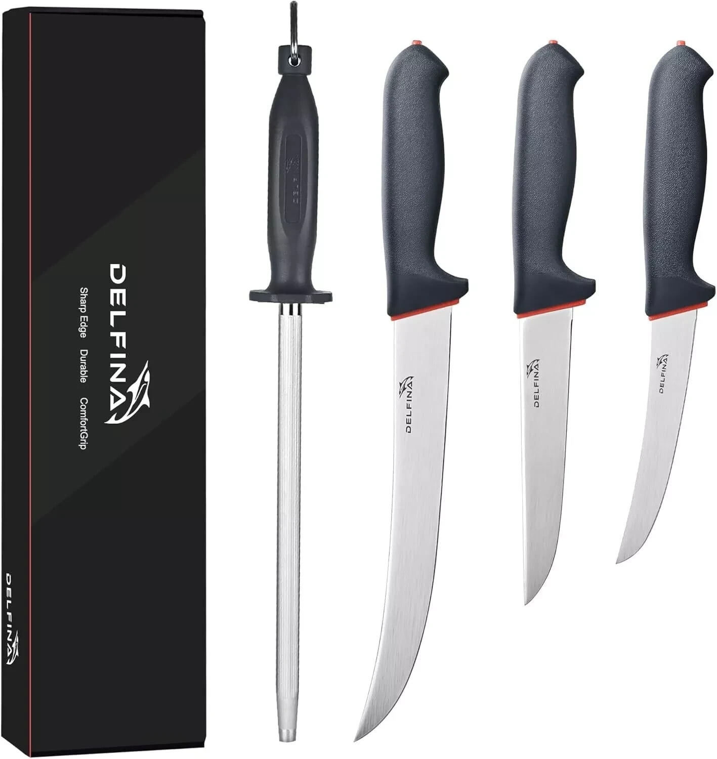 4 PCS Butcher Knife Set For Meat Cutting 10 Breaking Knife 6.5 Wide ...