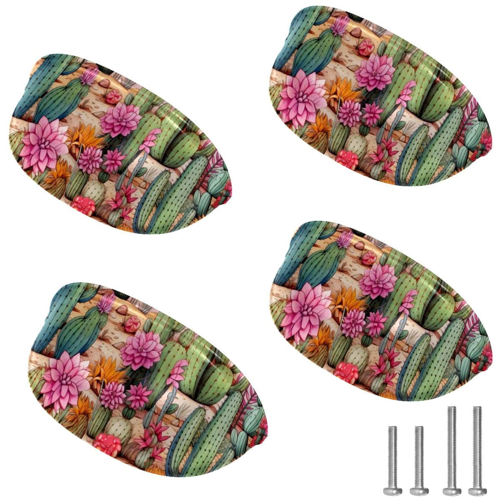 4 PCS Cabinet Cup Pull Cactus Drawer Handles with Screws for Cabinet ...