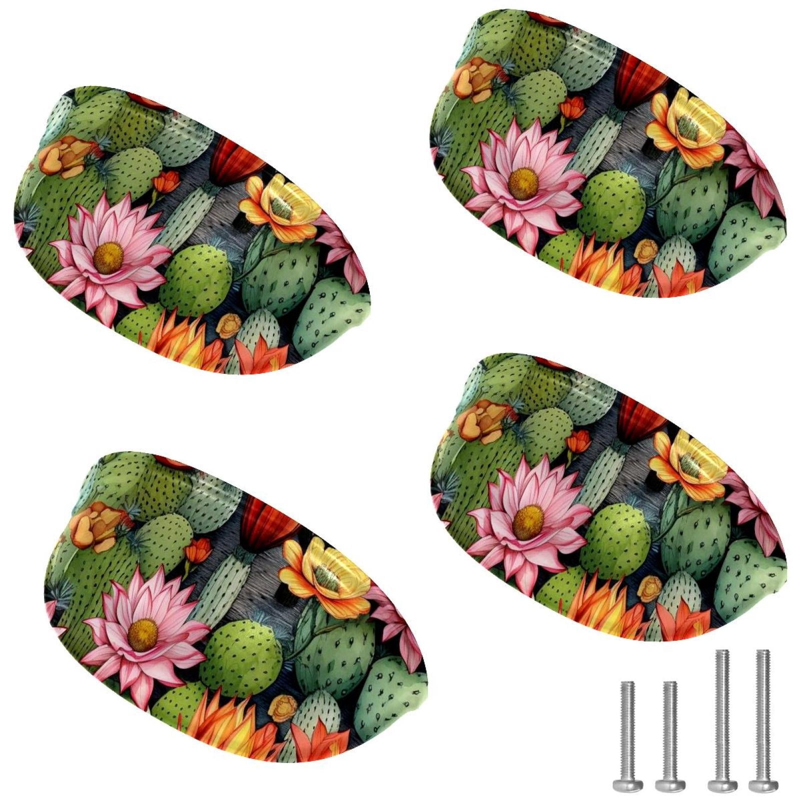 4 PCS Cabinet Cup Pull Cactus Drawer Handles with Screws for Cabinet ...