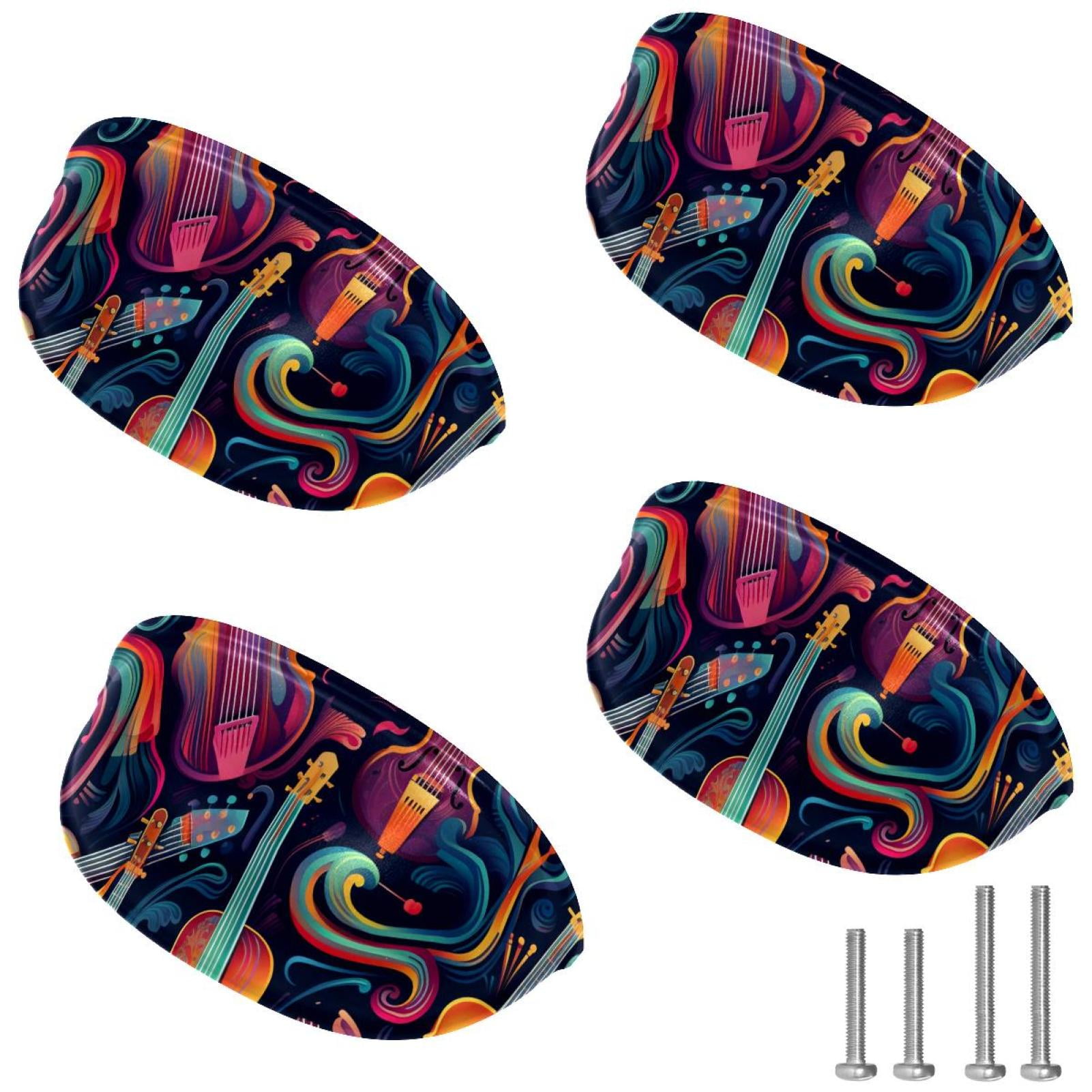 4 PCS Cabinet Cup Pull Musical Instrument Drawer Handles with Screws ...