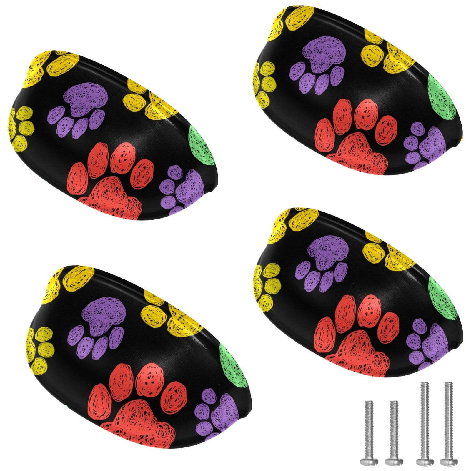 4 PCS Cabinet Cup Pull Paw Drawer Handles with Screws for Cabinet ...
