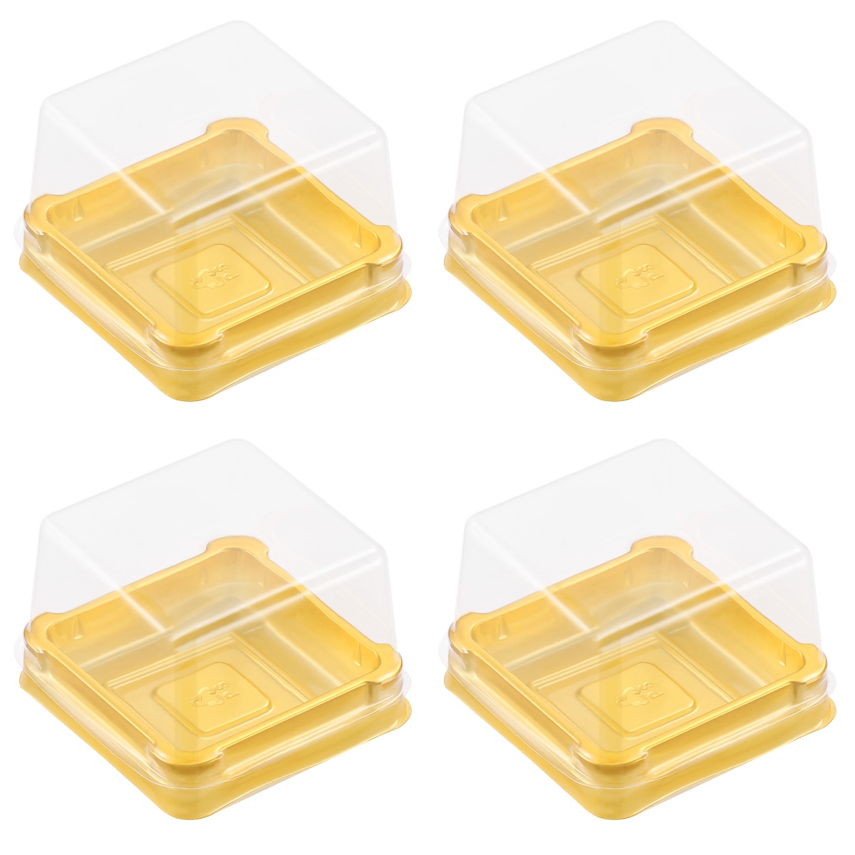 4 PCS Cake Boxes Cupcake Moon Individual Containers Mooncake Packing ...