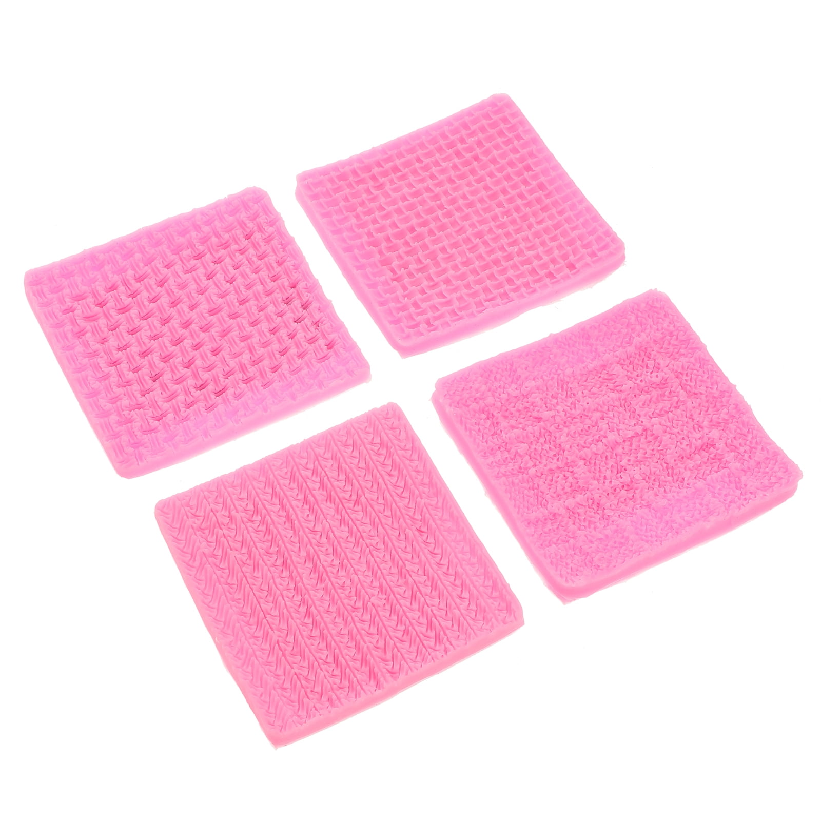 Clispeed Baking Accessories Silicone Mold Pink 4PCS Knitting Texture ...