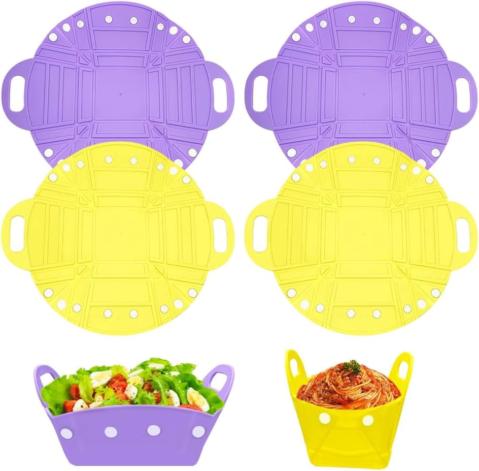 4 PCS Camping Bowl, Collapsible Silicone Bowl, Portable Camping ...