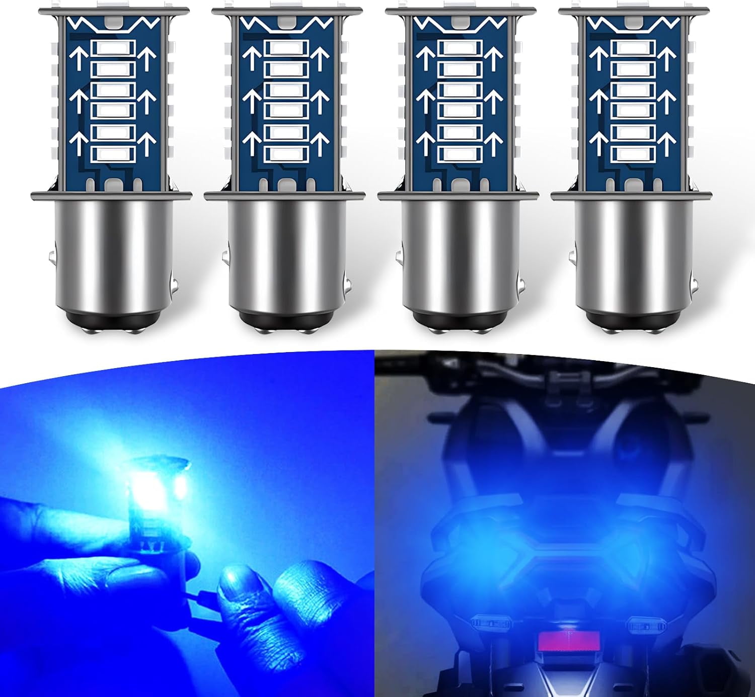 4 PCS Car 1157 LED Brake Light Bulb, Double Contact BAY15D Running ...