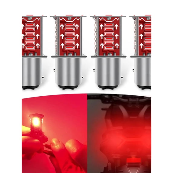 4 PCS Car 1157 LED Brake Light Bulb, Double Contact BAY15D Running ...