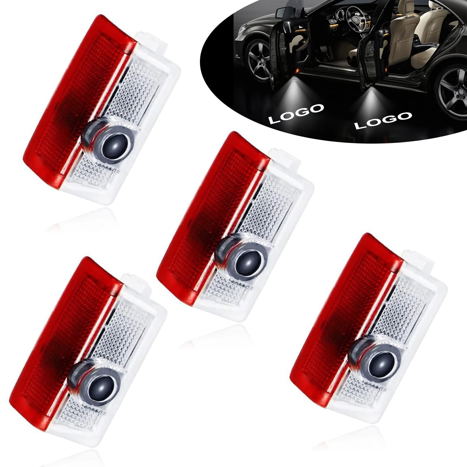4 PCS Car Door IFF17 Light Logo LED Car Light Logo Compatible with Accessories A B C E M GL GLA ...