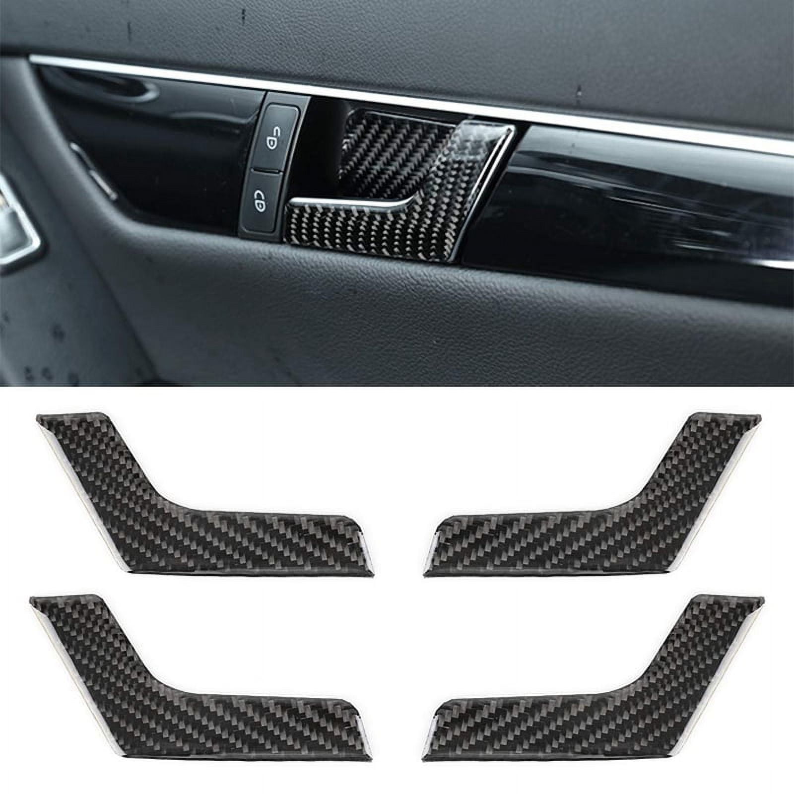 4 PCS Car Door Inner Handle Panel for - W204 Carbon Fiber Decoration ...