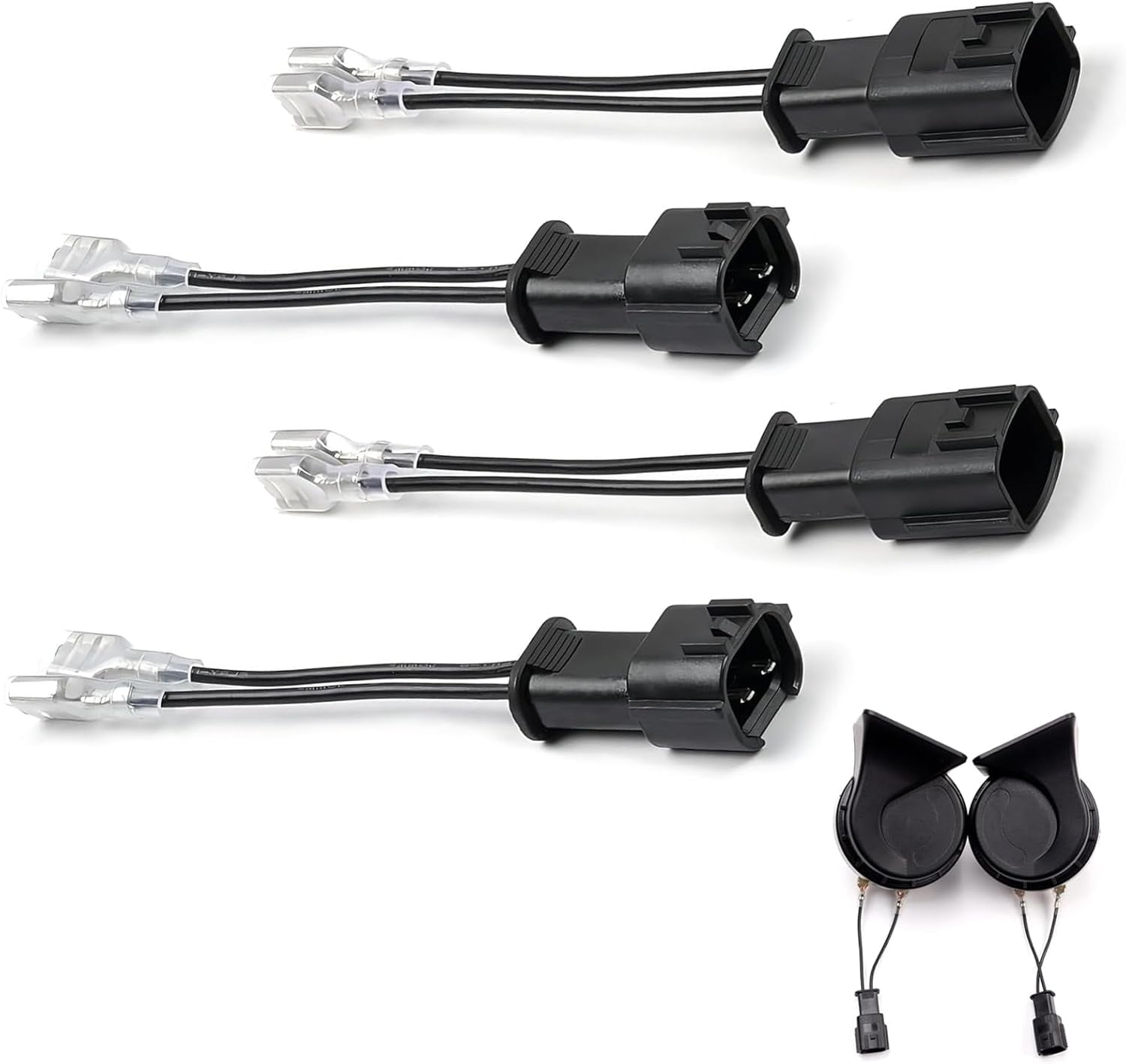 4 PCS Car Horn Horn Plug with Wire, Copper Contact Conversion Plug ...