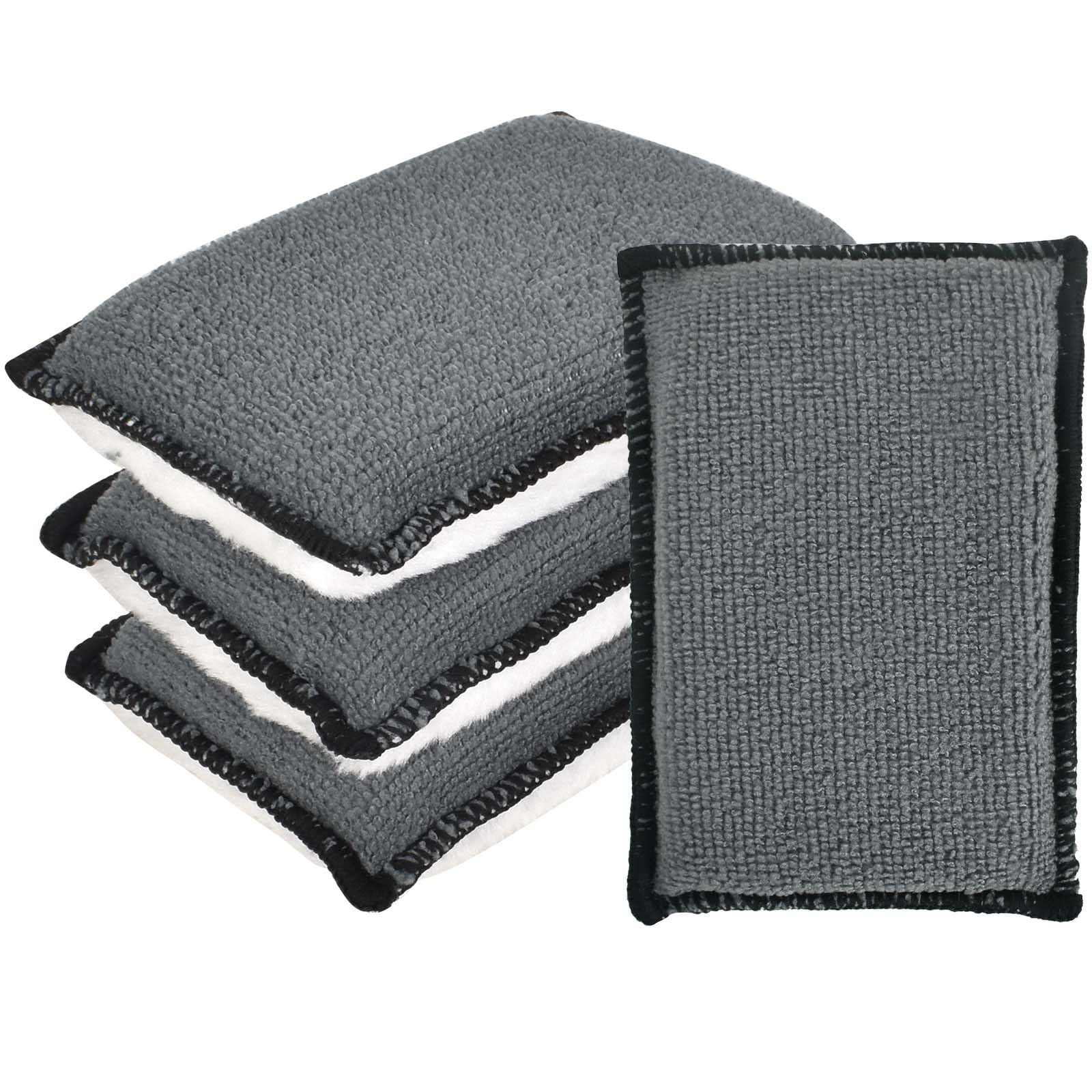 4 PCS Car Interior Cleaning Sponge, Microfibre Scrubbing Pads, Auto ...