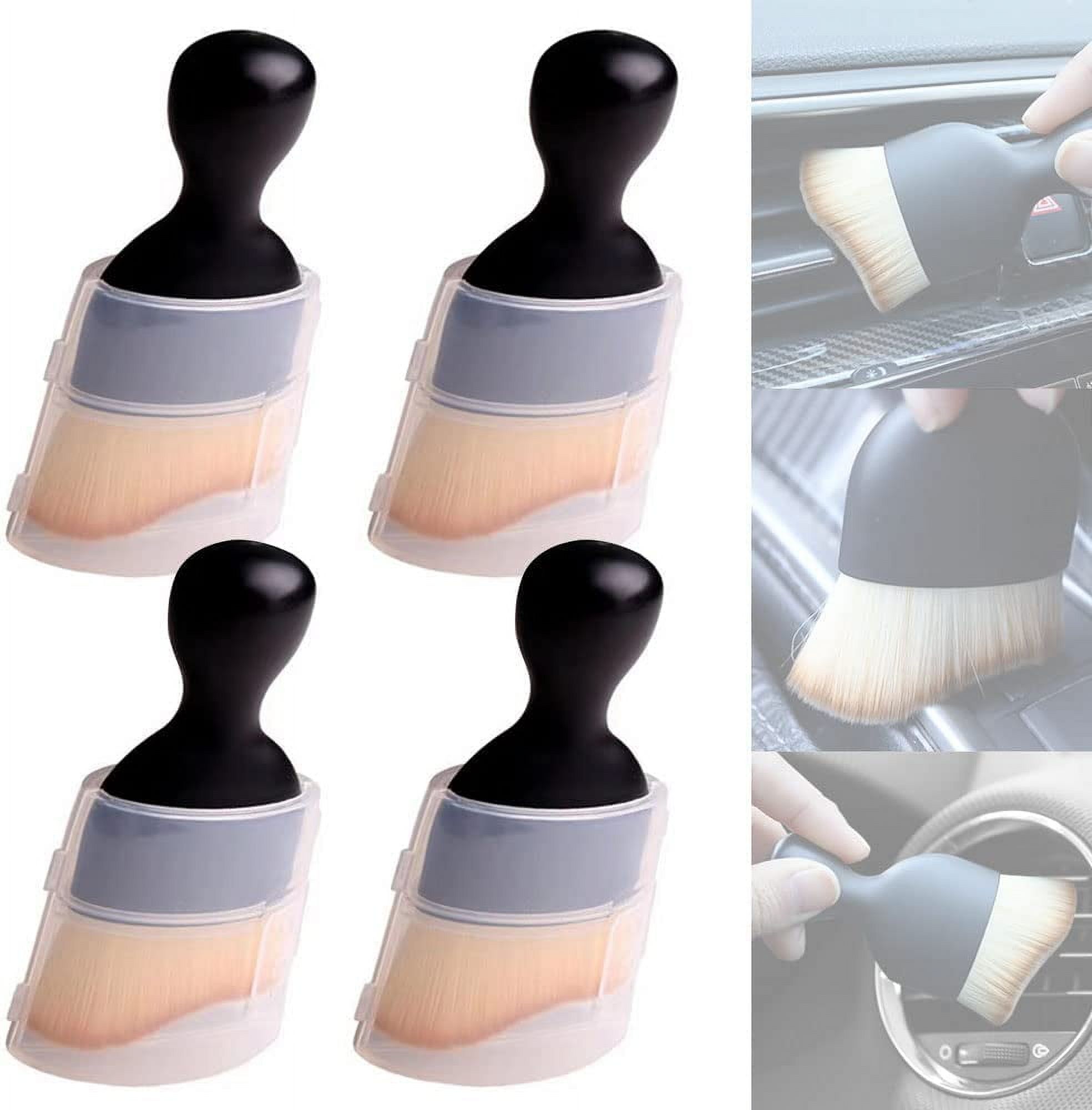4 PCS Car Interior Cleaning Tool, Soft Bristles Car Detailing Brush ...
