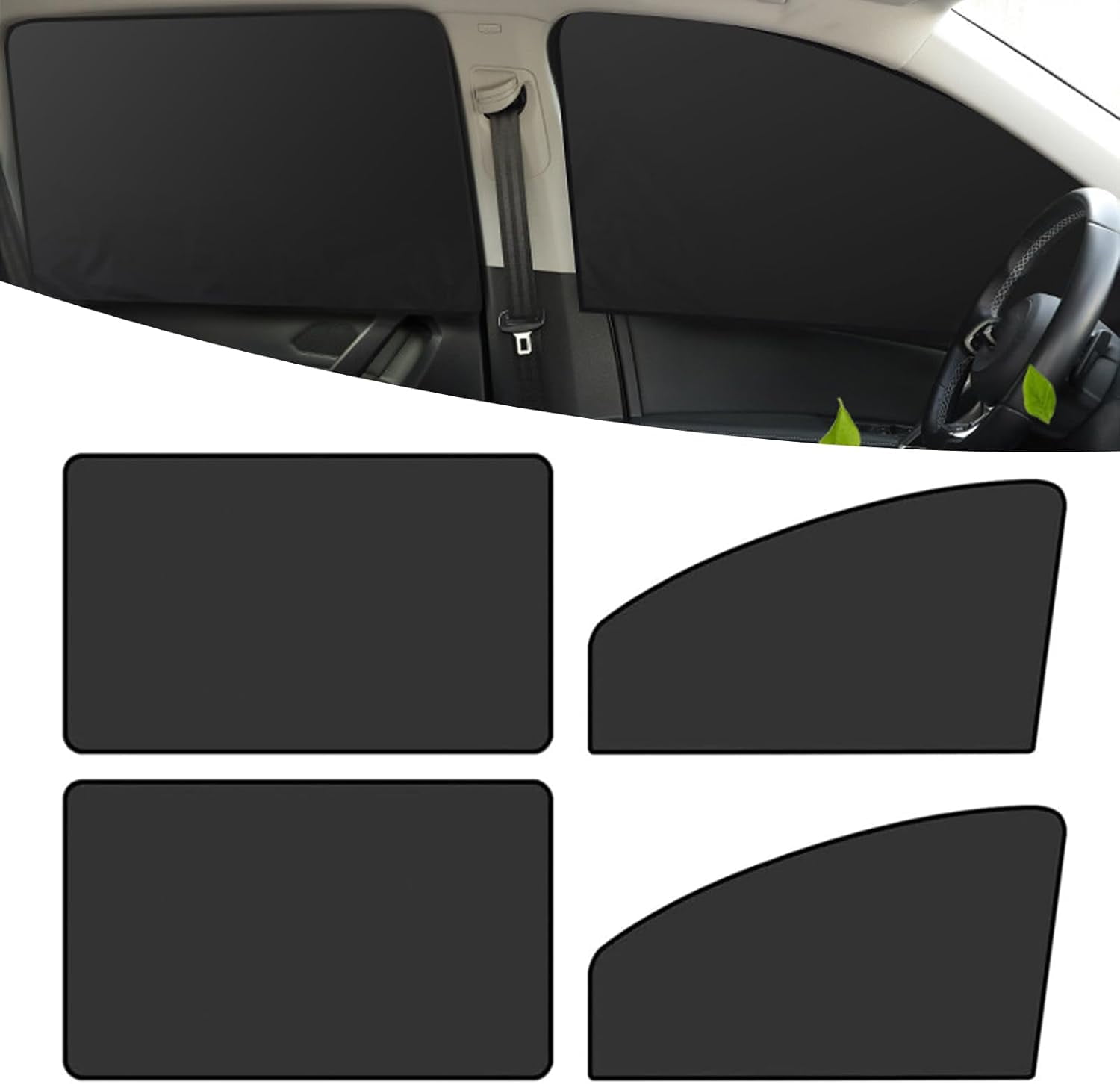 4 PCS Car Side Window Sun Shade Replacement, 33CM x 48CM x 62CM Front ...
