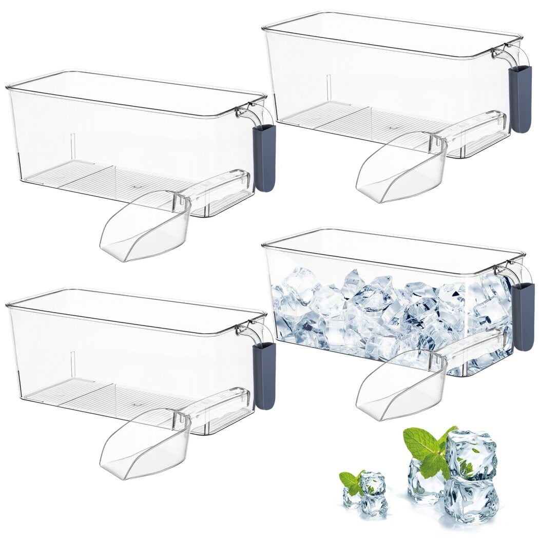 4 PCS Clear Plastic Storage Cases, Refrigerator Containers with Shovels ...