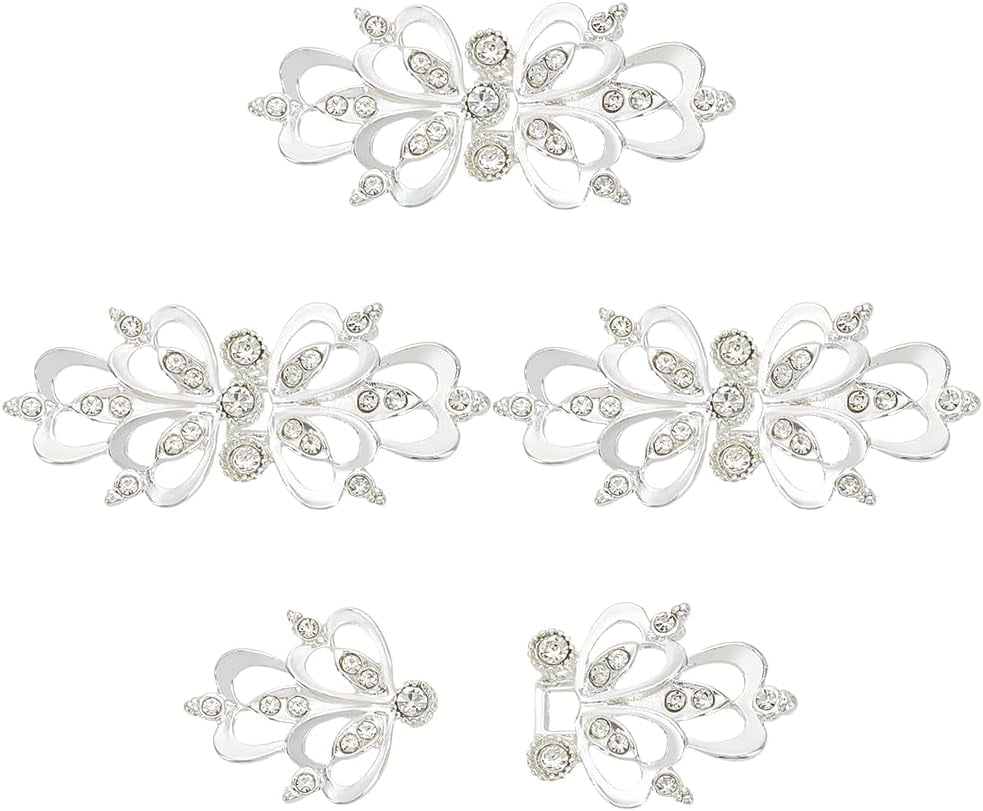 4 PCS Cloak Clasp Fasteners Silver Vintage Sweater Swirl Clip Cape ...