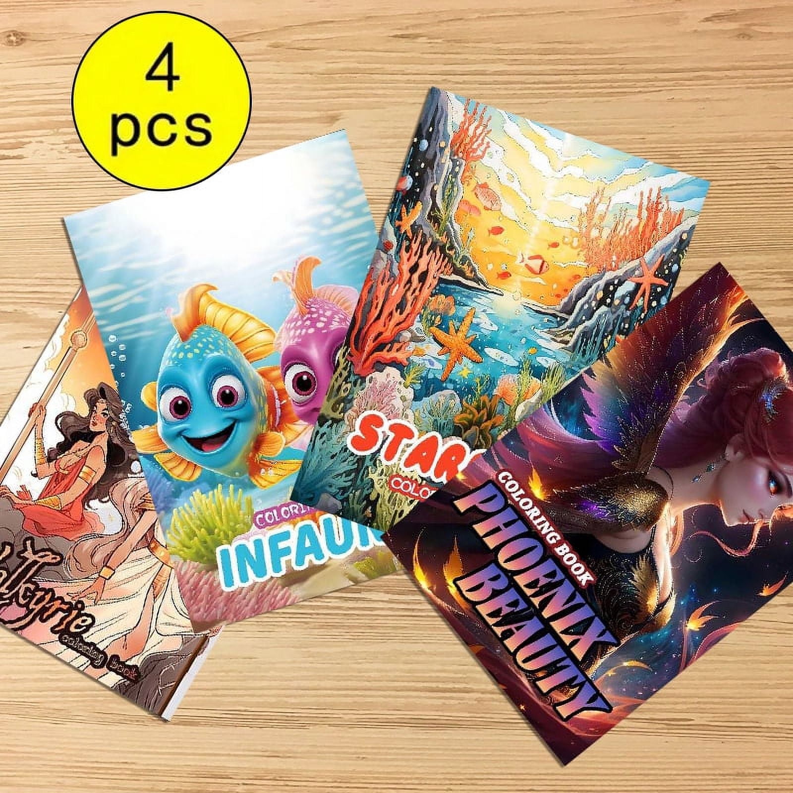 4 PCS Coloring Books Drawings for Kids Teens Adults Creative ...