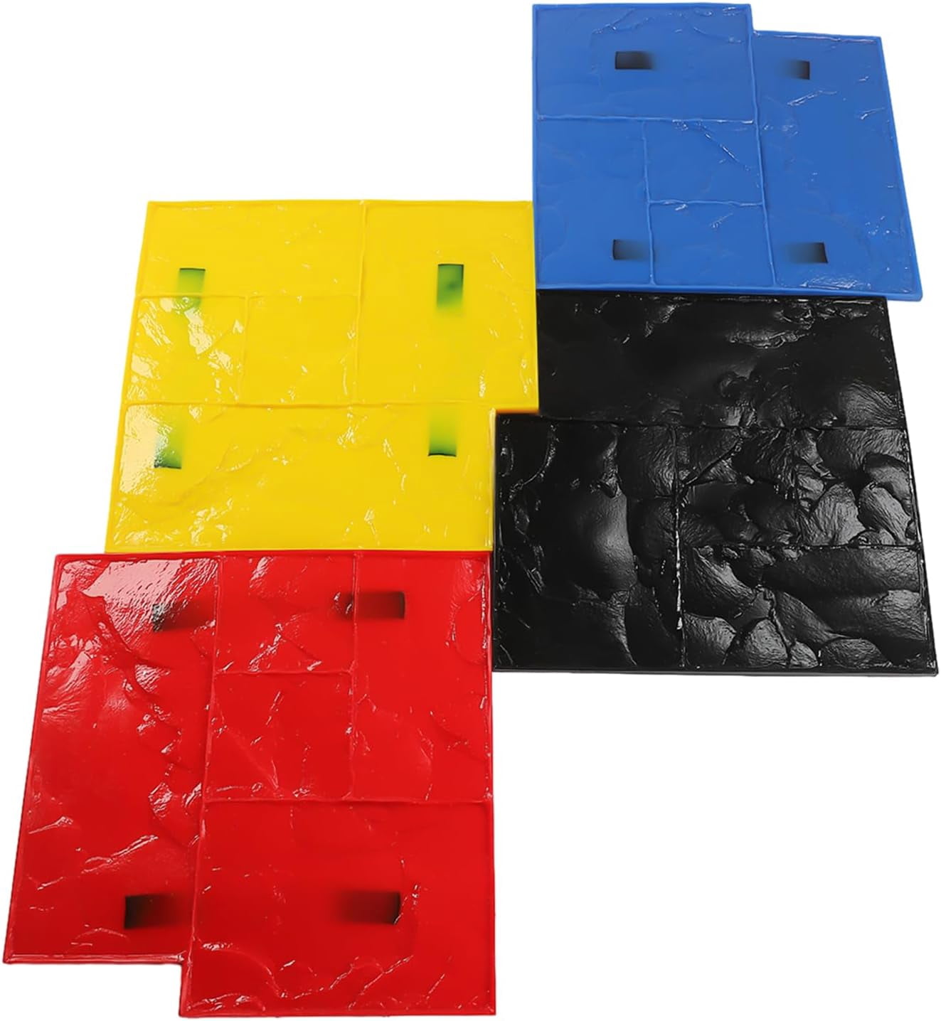 4 PCS Concrete Stamps Mats Set, 24"x24" Concrete Texturing Skin ...