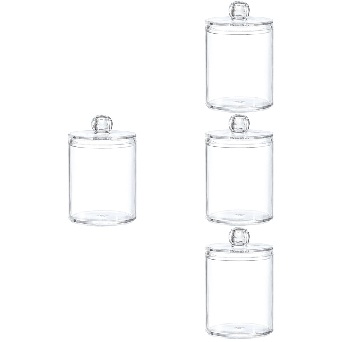 4 PCS Cotton Ball Storage Box Bathroom Accessories Plastic Organizers ...