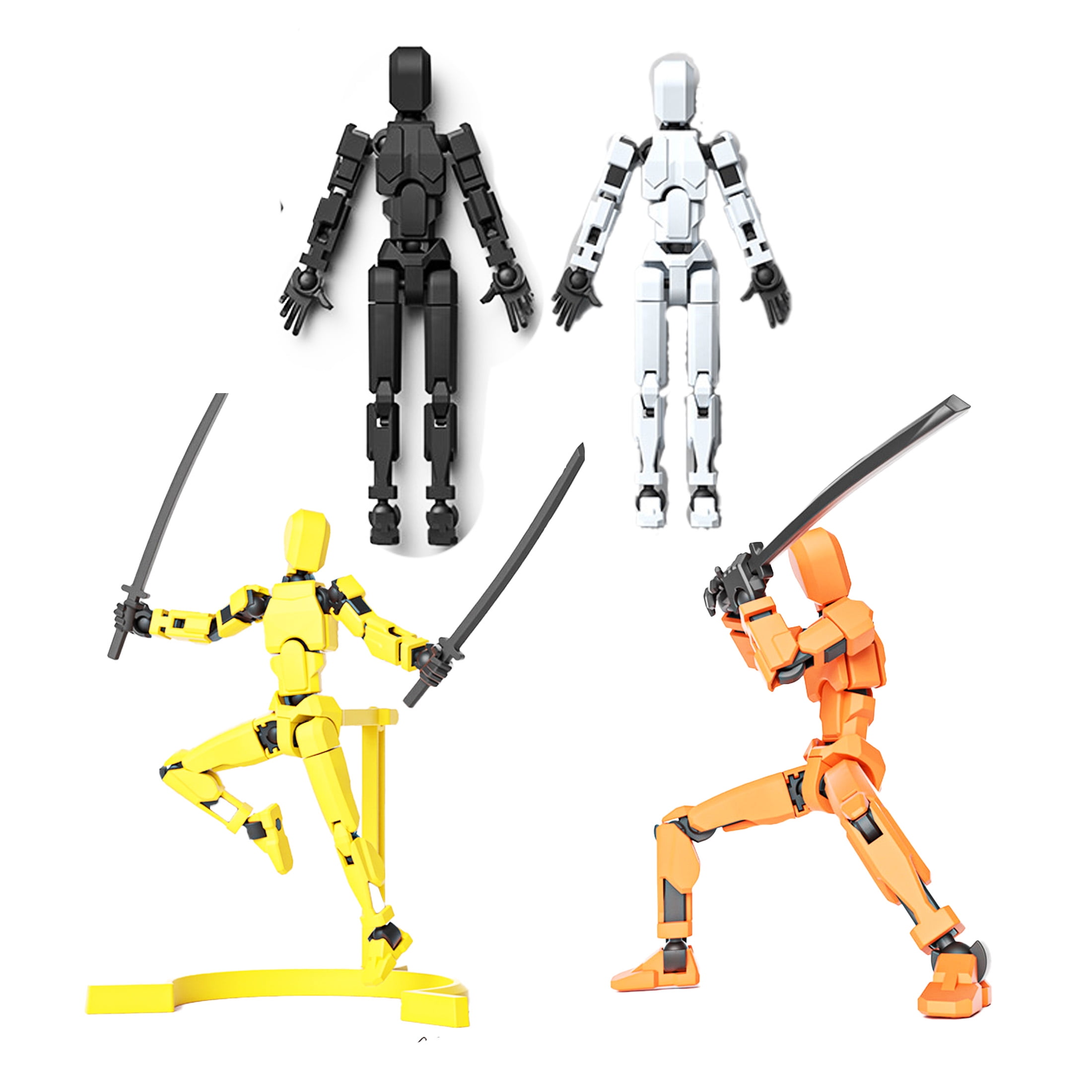 4 PCS Customizable 3D Printed Action Figure - Perfect Gift, Articulated ...