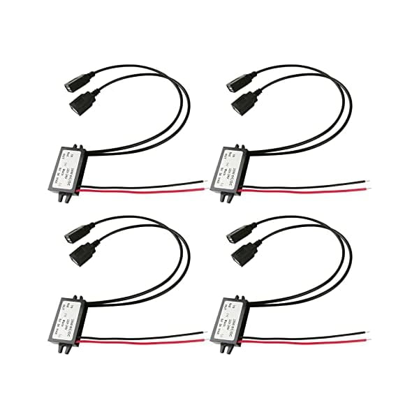 4 PCS DC Voltage Converter 12V to 5V 3A 15W Step-Down Buck Module ...