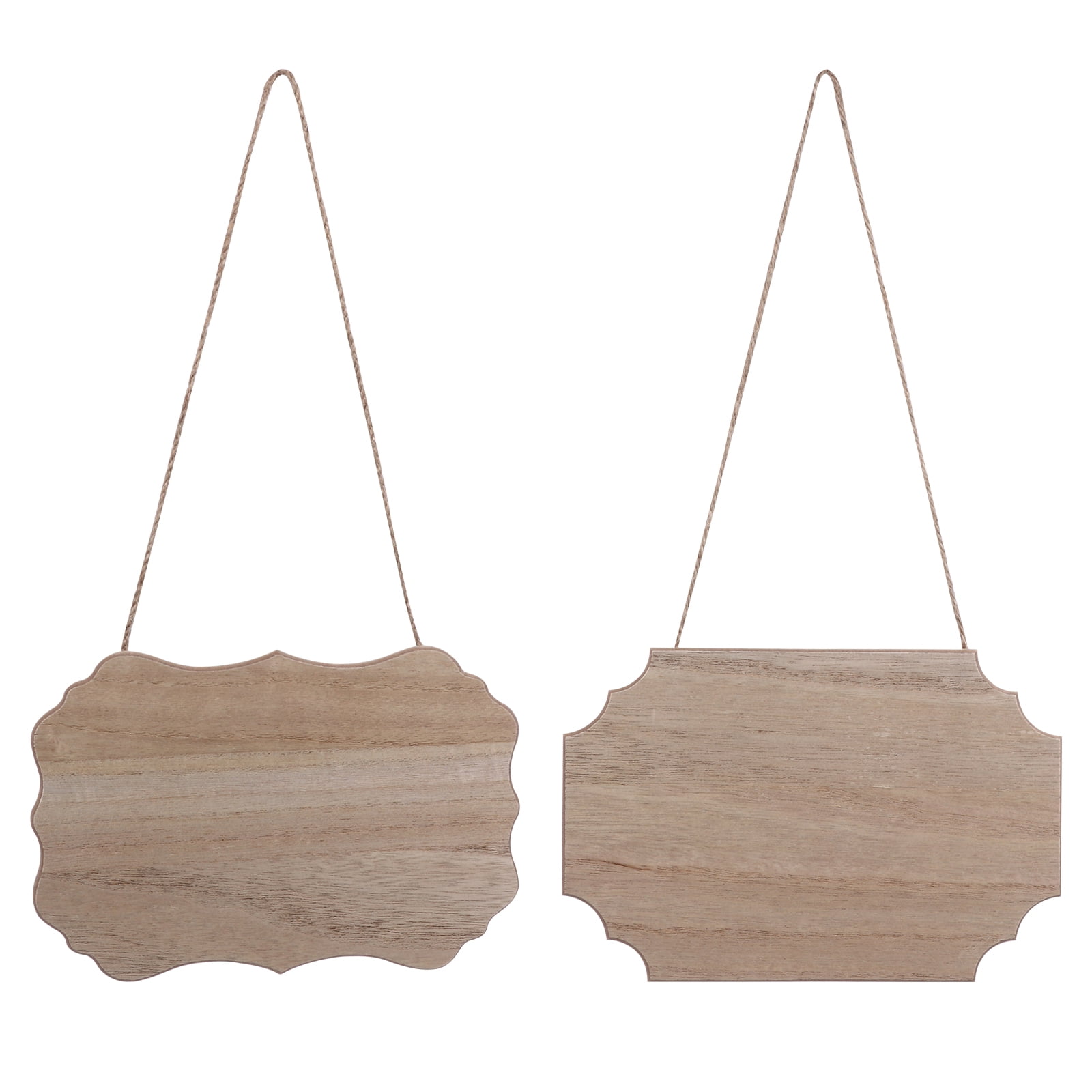 Hytrove Hanging Unfinished Wood Sign Beige 4Pcs 8.8x5.9x0.2In - Walmart.com