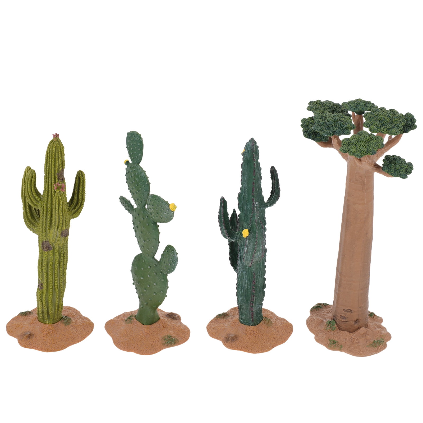 4 PCS Desert Green Plant Model Artificial Plants Decor Large Terrarium ...