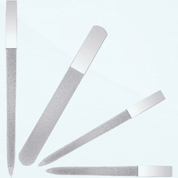 4 PCS Diamond Nail File Double Sided Metal Fingernail Manicure Files ...