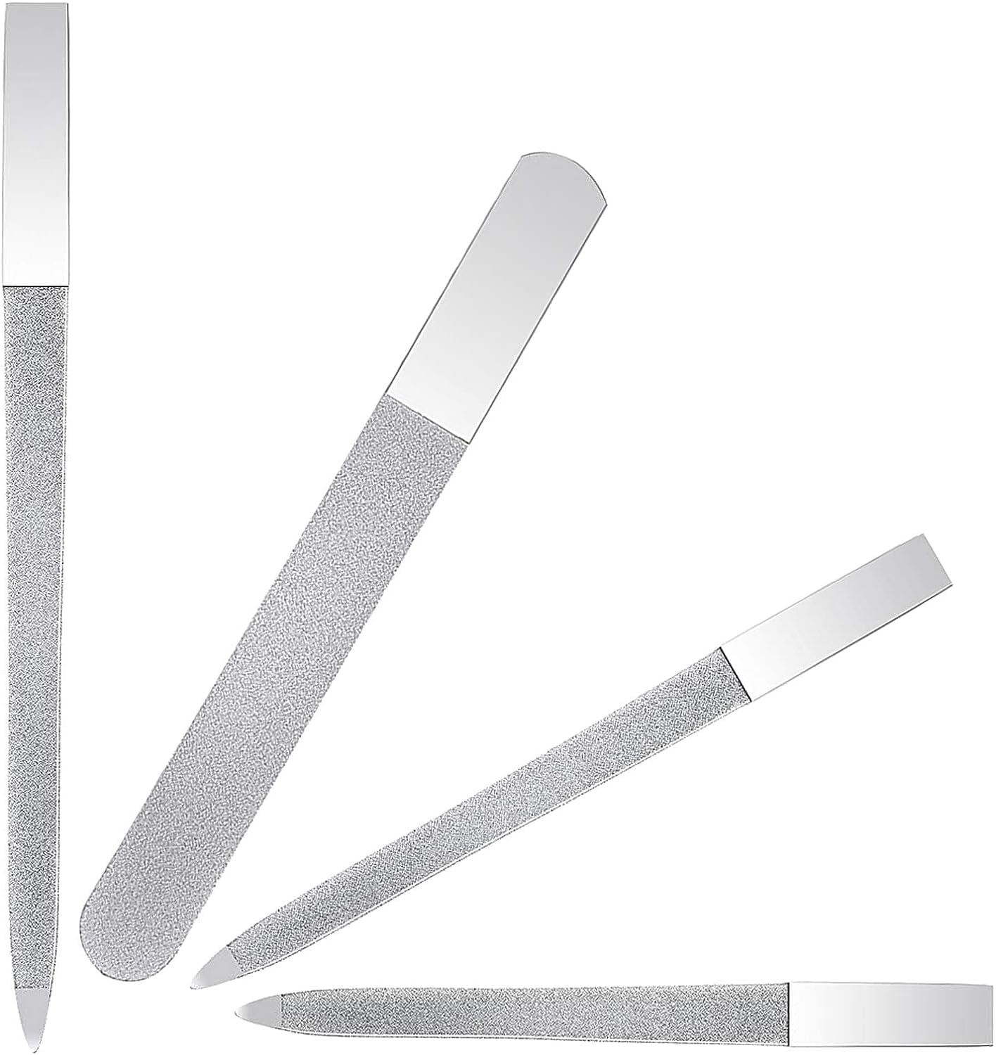 4 PCS Diamond Nail File Double Sided Metal Fingernail Manicure Files ...