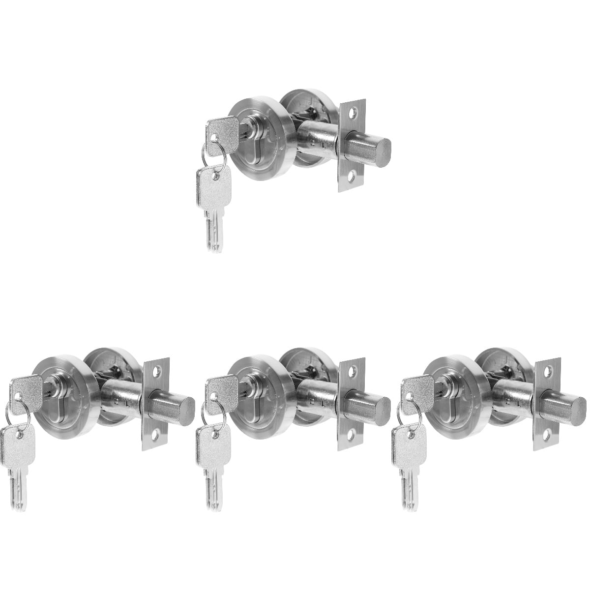 4 PCS Door Lock Pocket Handles Dead Bolt Locks for Exterior Doors Key ...