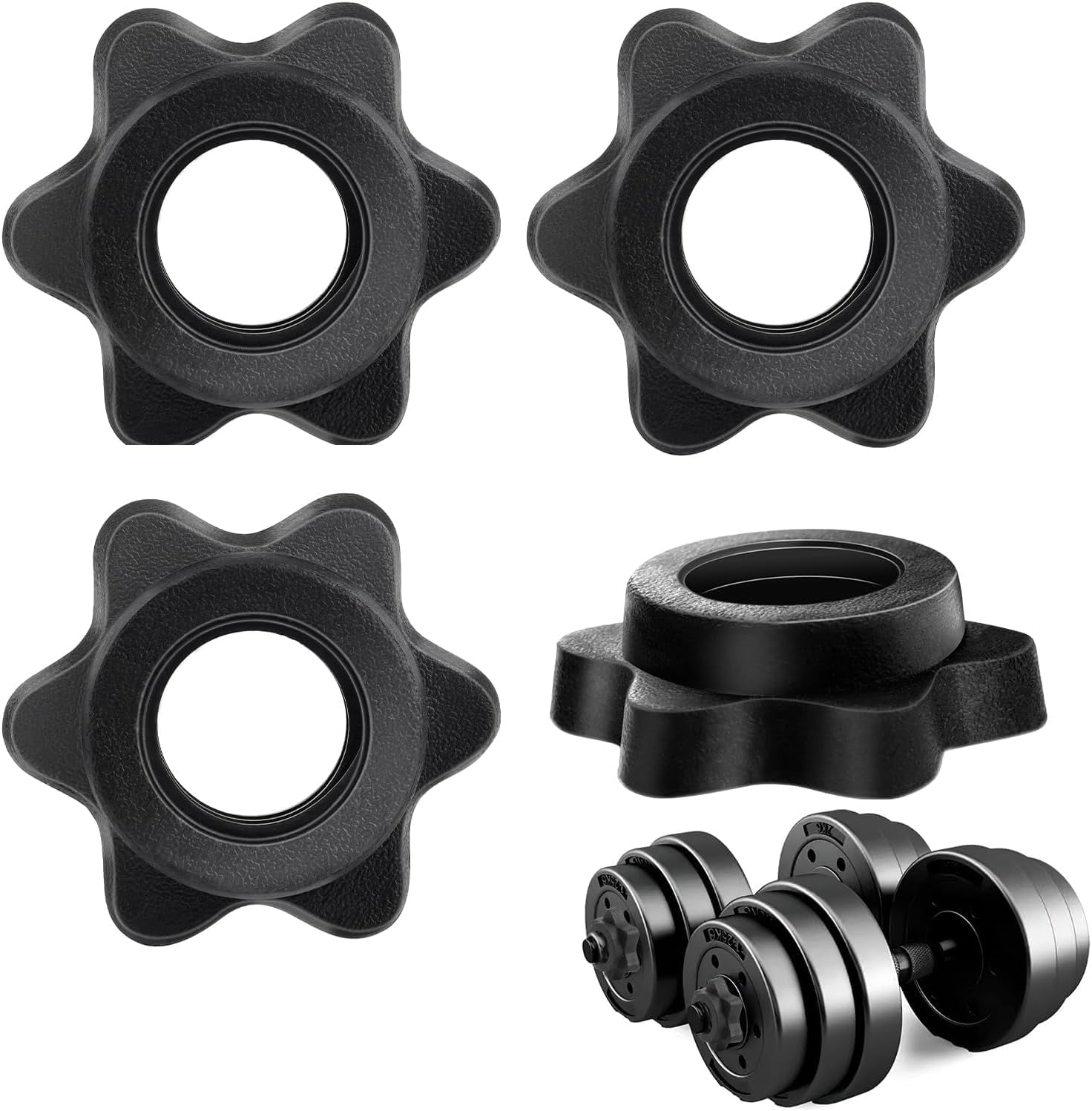 4 PCS Dumbbell Clips, Dumbbell Hex Nut Spinlock Collar, Barbell Spin ...