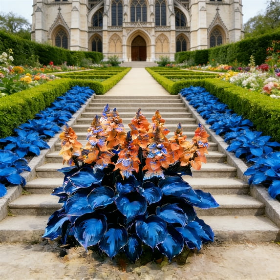 4 PCS Easy to Grow-Meet Midnight Blue Heart- Blue Hosta-Bulbs For ...