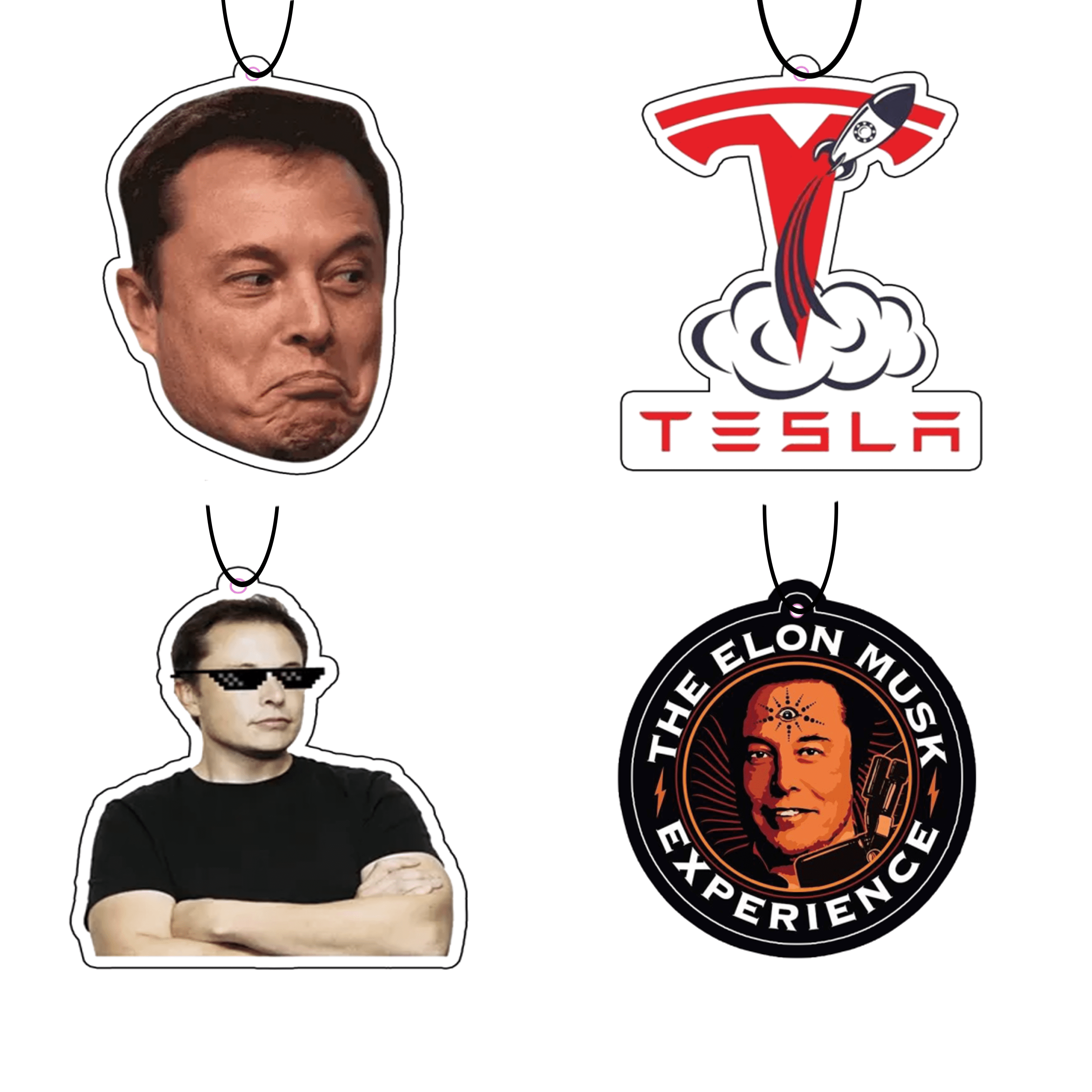 4 PCS Elon Musk Car Air Fresheners for Tesla, Spacex lover Car Hanging ...