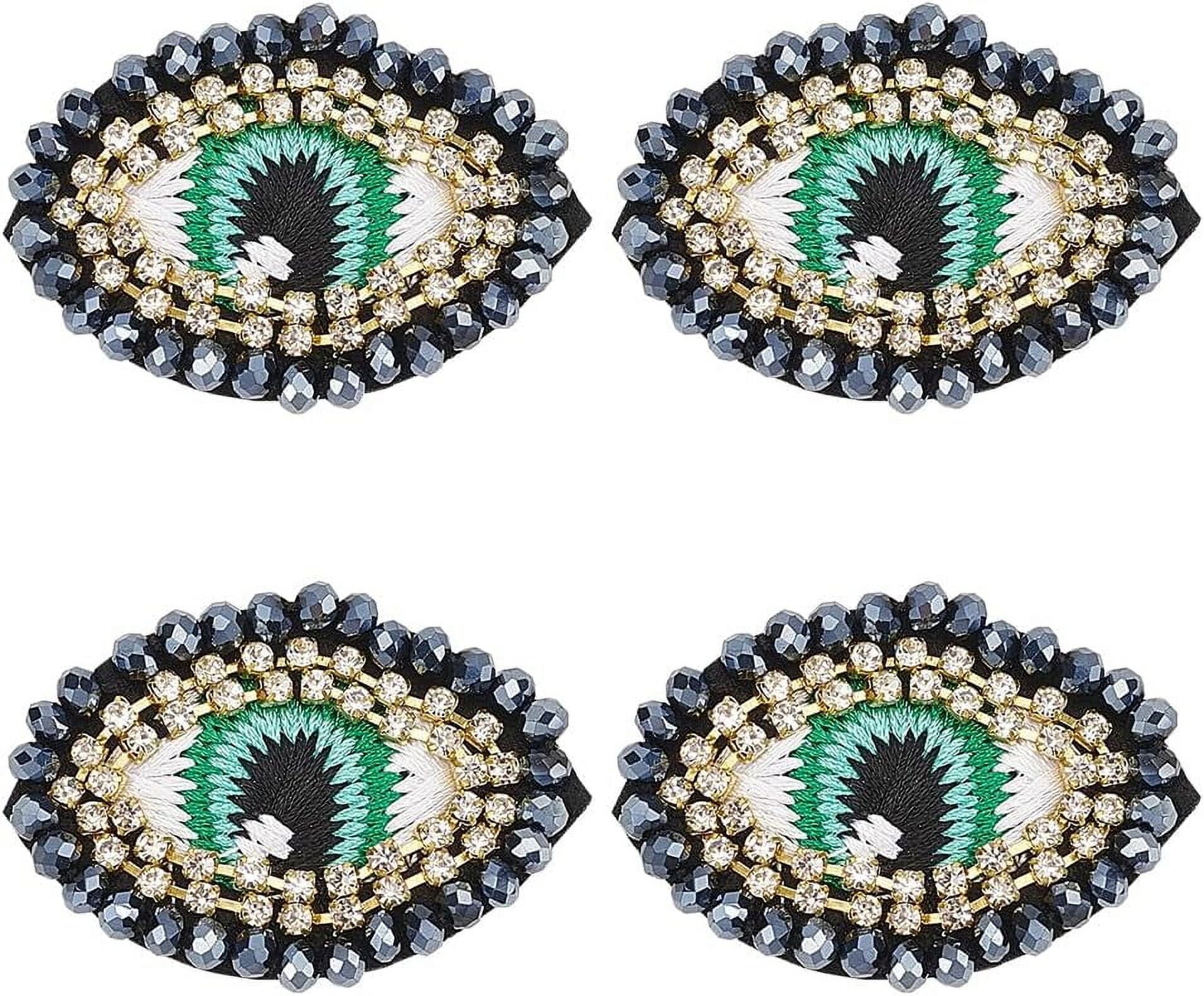 4 PCS Evil Eye Patches Sew On Egypt Evil Eyes Applique Patches Black ...