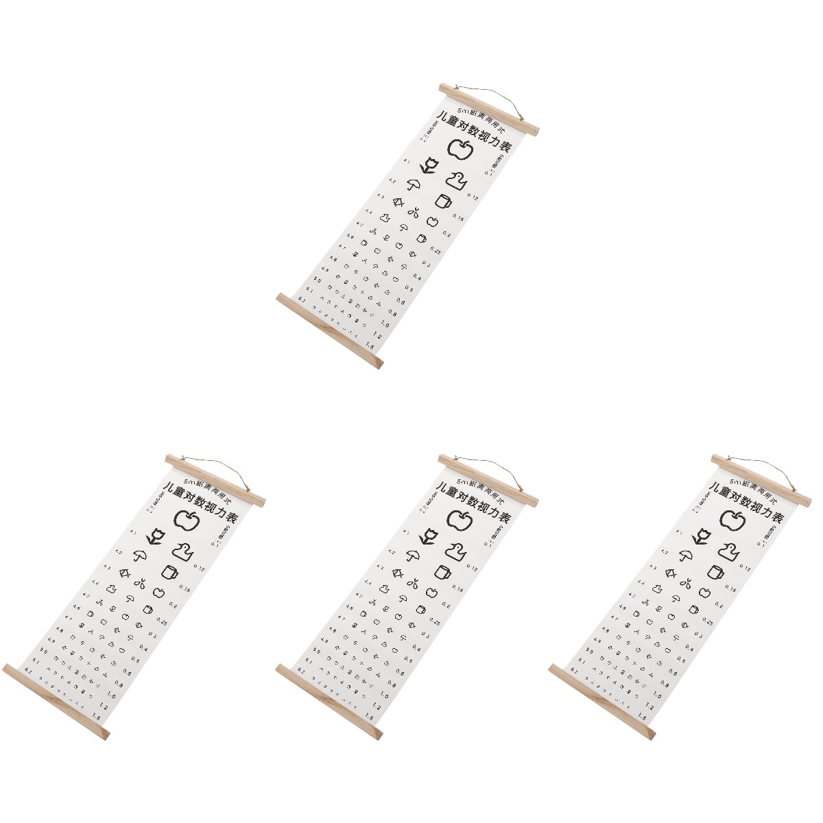 4 PCS Eye Chart for Children Standard Eye Chart Kids Eye Chart Wall Eye ...