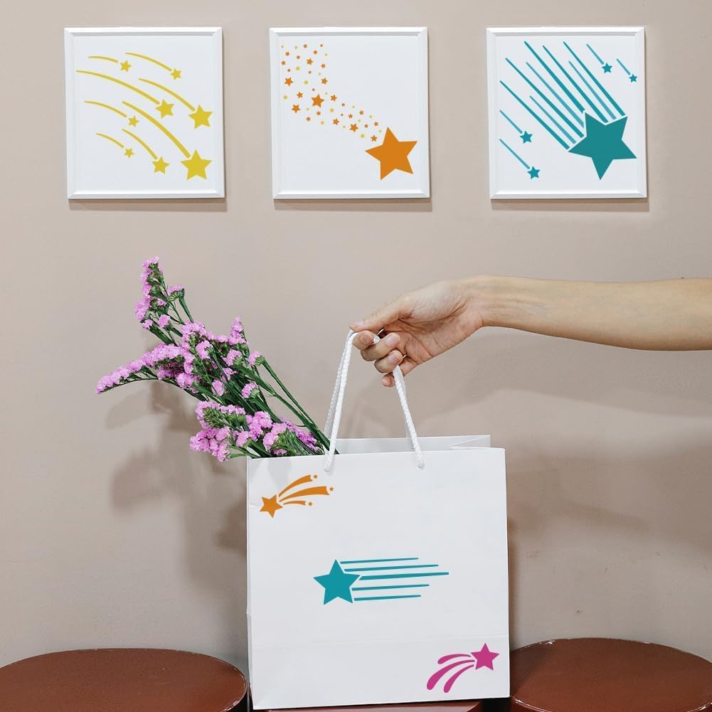 4 PCS Falling Stars Painting Stencils 5.9x5.9 inch Large Meteors Lines ...