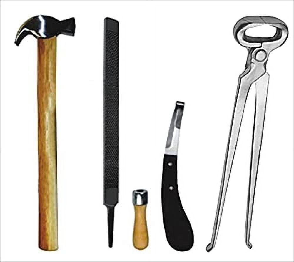 4 PCS Farrier Horse Hoof Kit with hoof nippers 15 inch and rasp & Knife ...