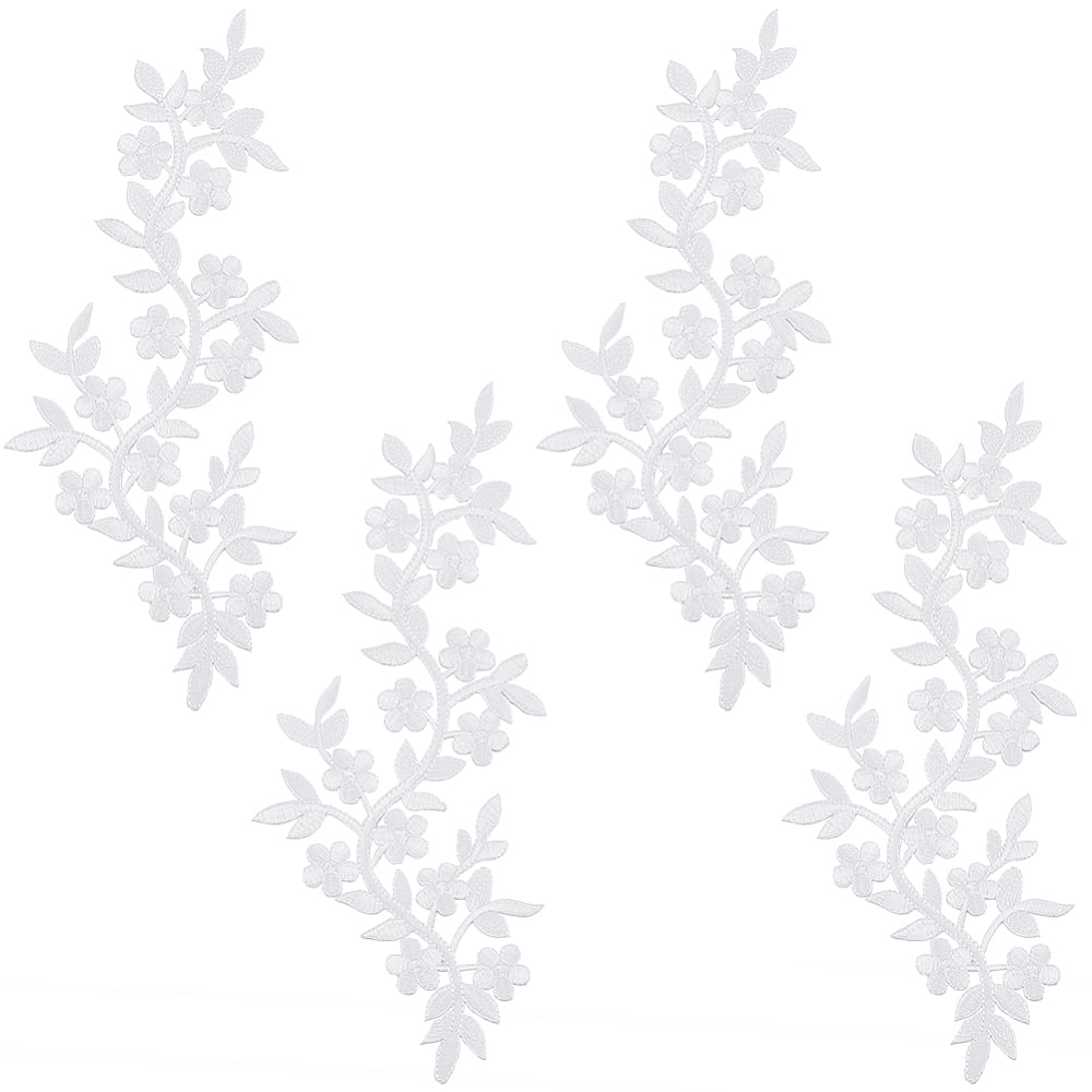 4 PCS Flower Vine Applique Patches Iron on Sew On Plum Blossom Applique ...