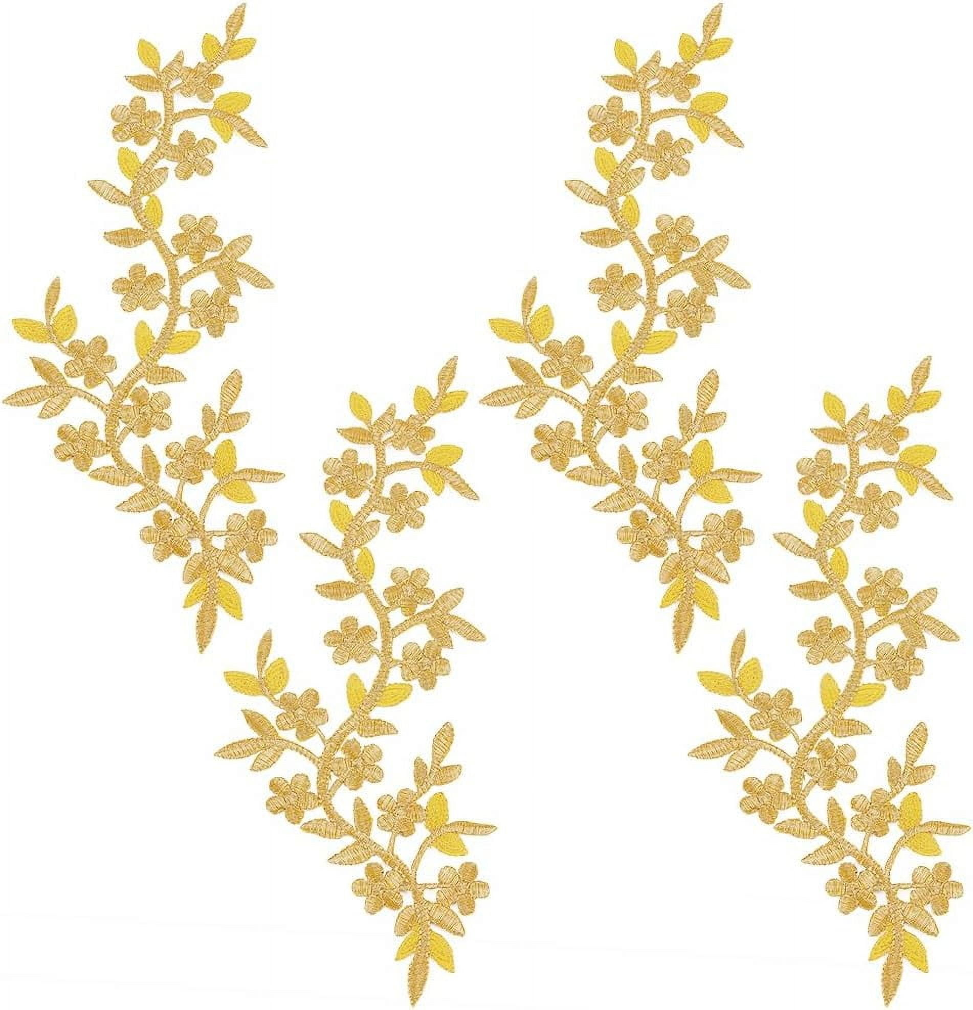 4 PCS Flower Vine Applique Patches Iron on/Sew On Plum Blossom Applique ...