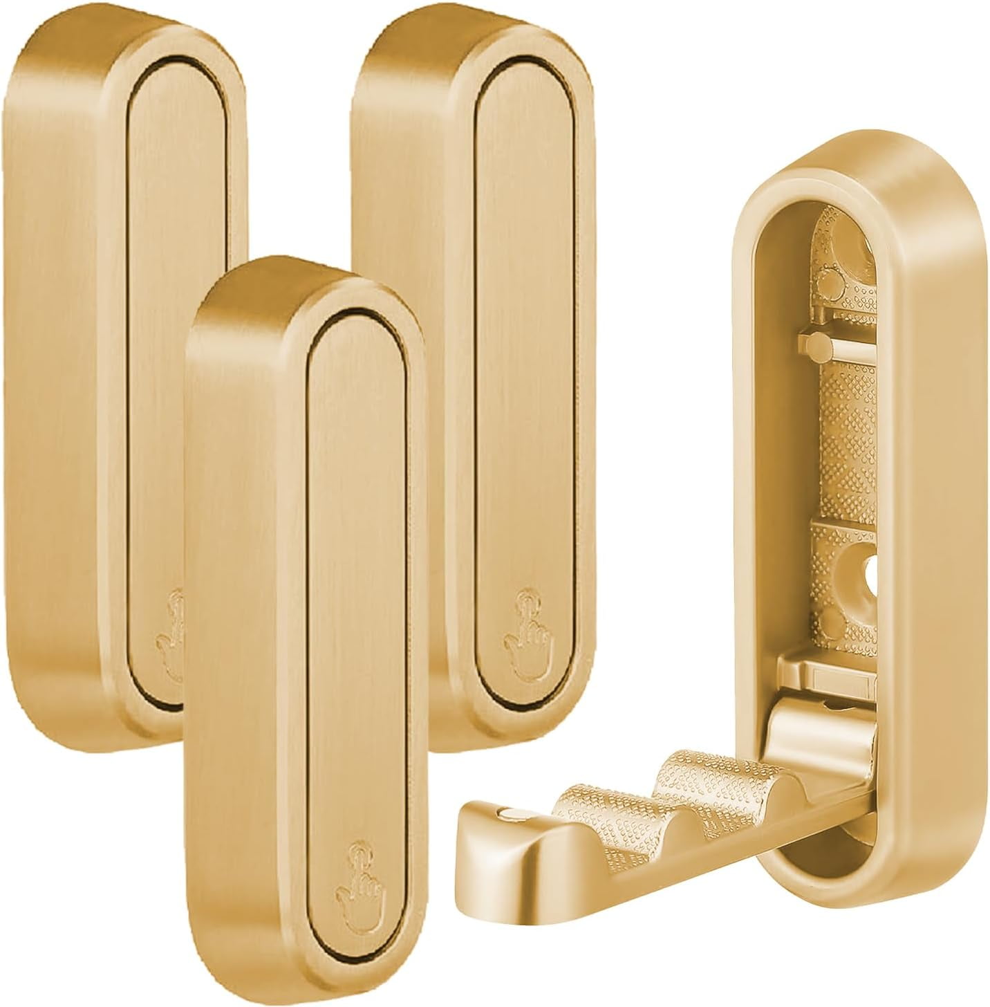 4 PCS Foldable Gold Wall Hooks Folding Coat Hook Towel Hooks Folding ...