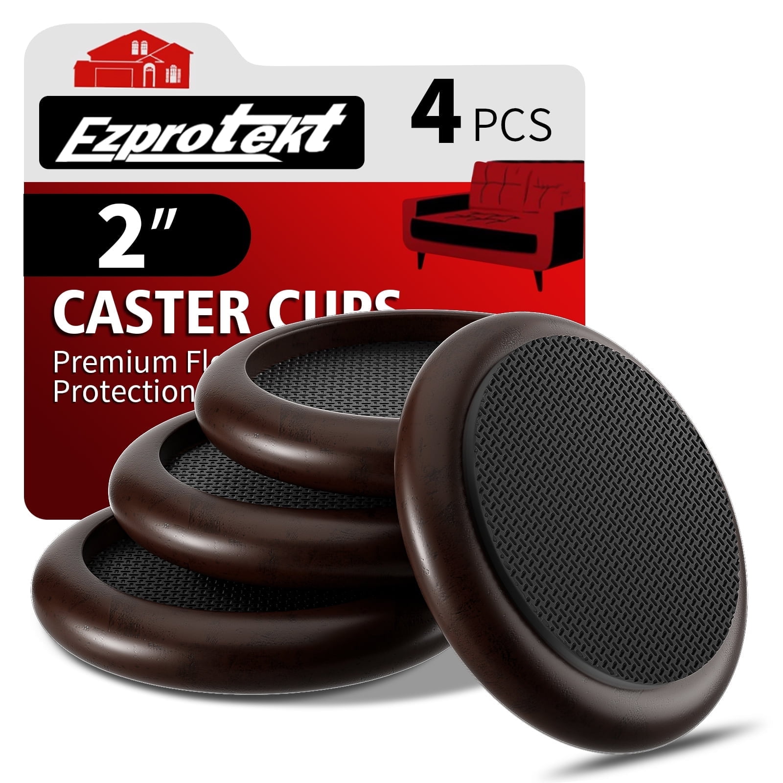 4 PCS Furniture Casters, 2'' Non Slip Wood Furniture Pads for Hardwood ...