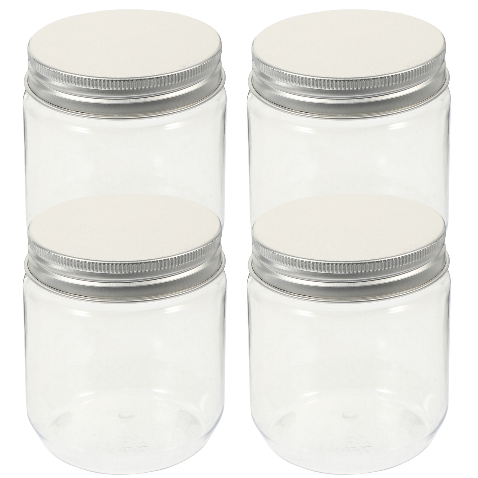4 PCS Glass Jar with Lid Kitchen Food Containers Storage Dry Nuts ...