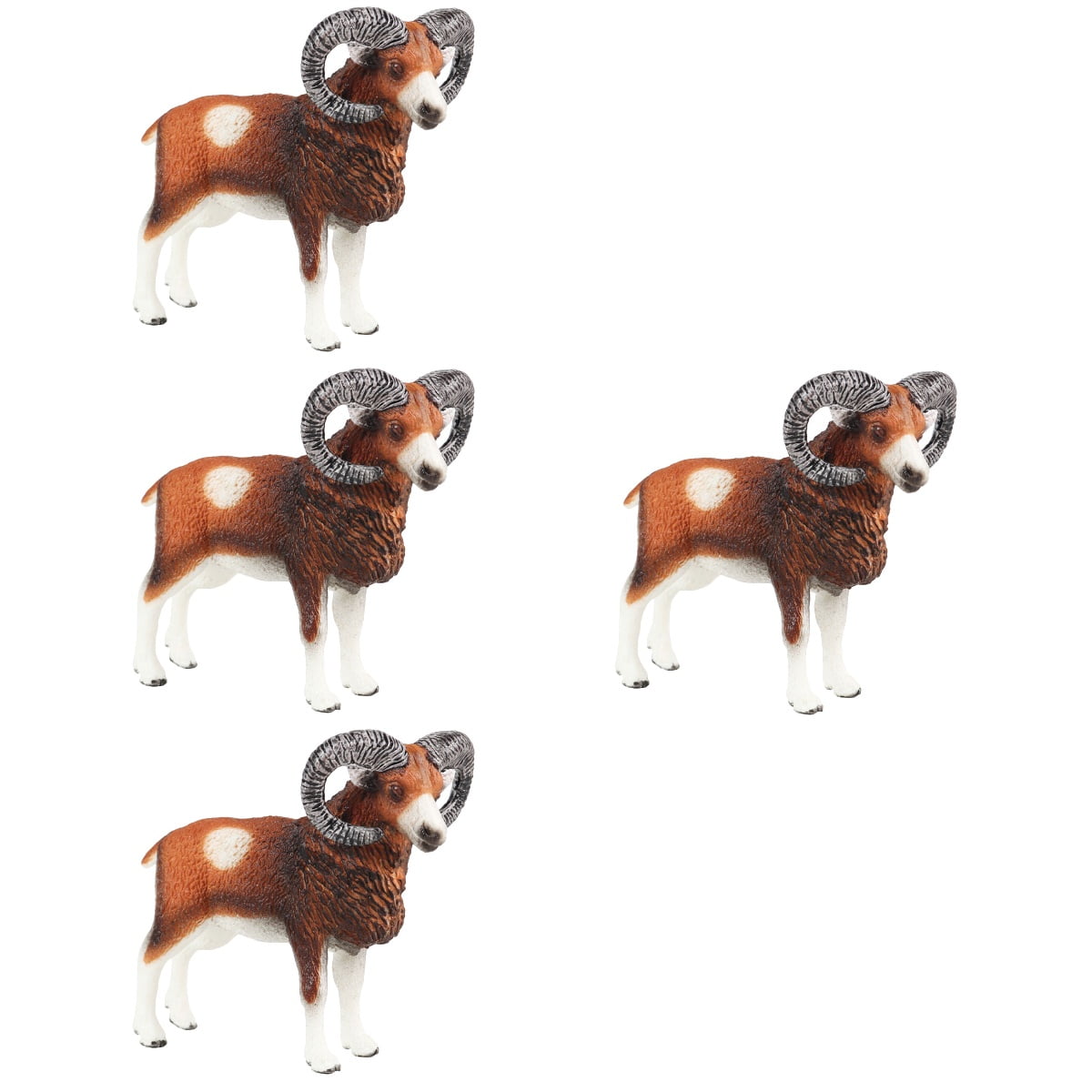 4 PCS Goat Toy Artificial Fake Mouflon Statue Home Decor - Walmart.com
