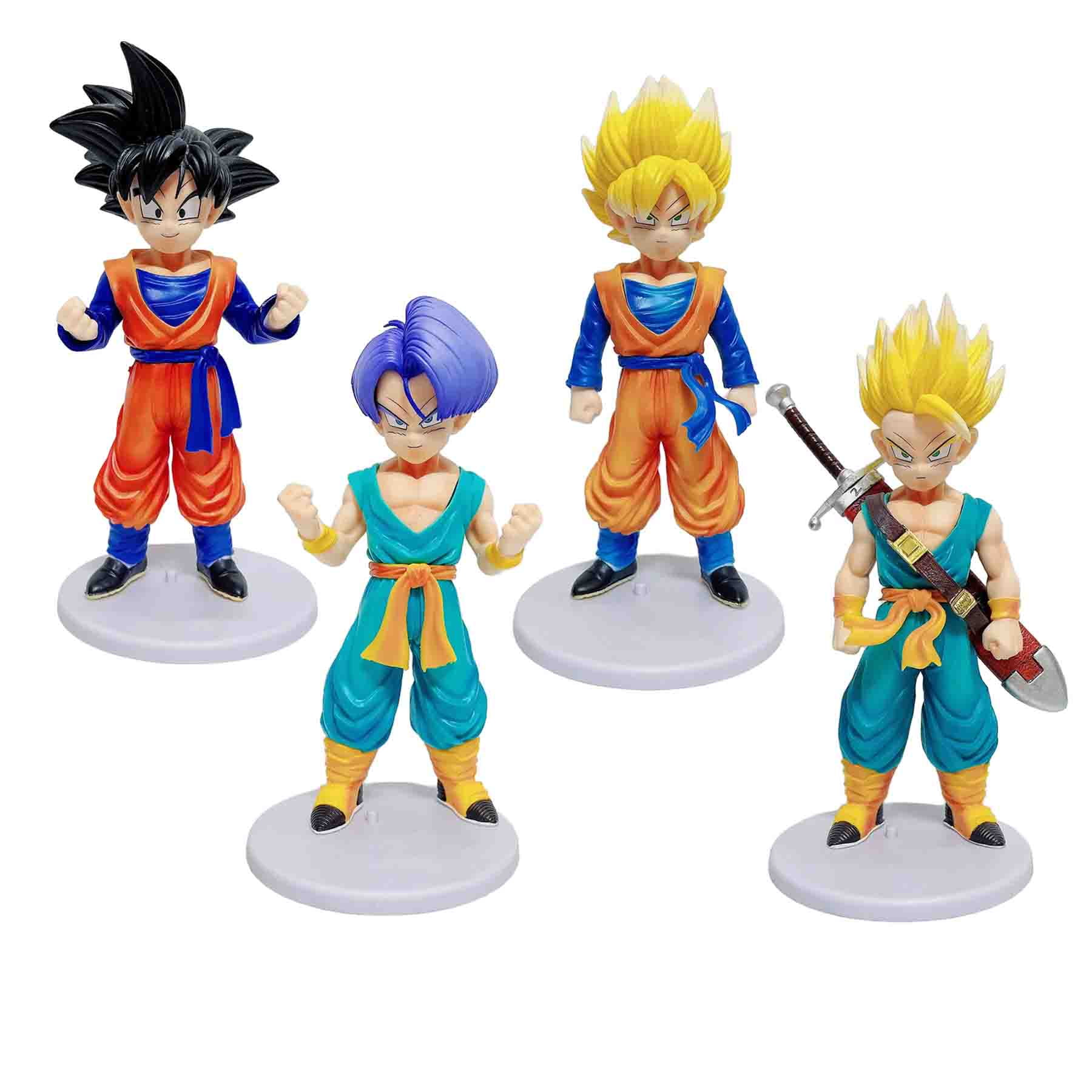 4 PCS Goku Goten Torankusu Figures Dragon Bal Z Anime Super Saiyan 8 ...