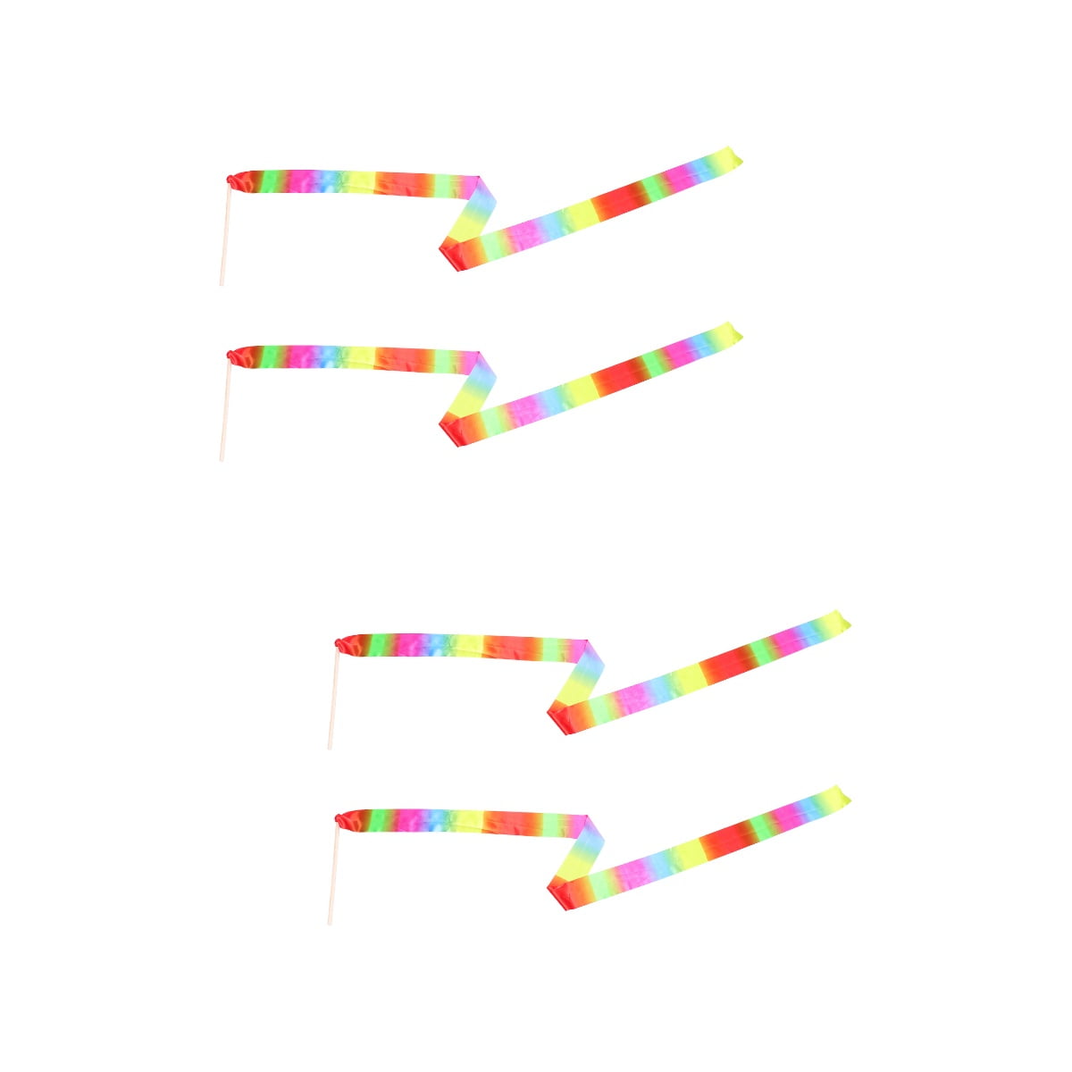4 PCS Gymnastics Ballet Streamers Gymnastics Dance Ribbons Twirling Rod ...