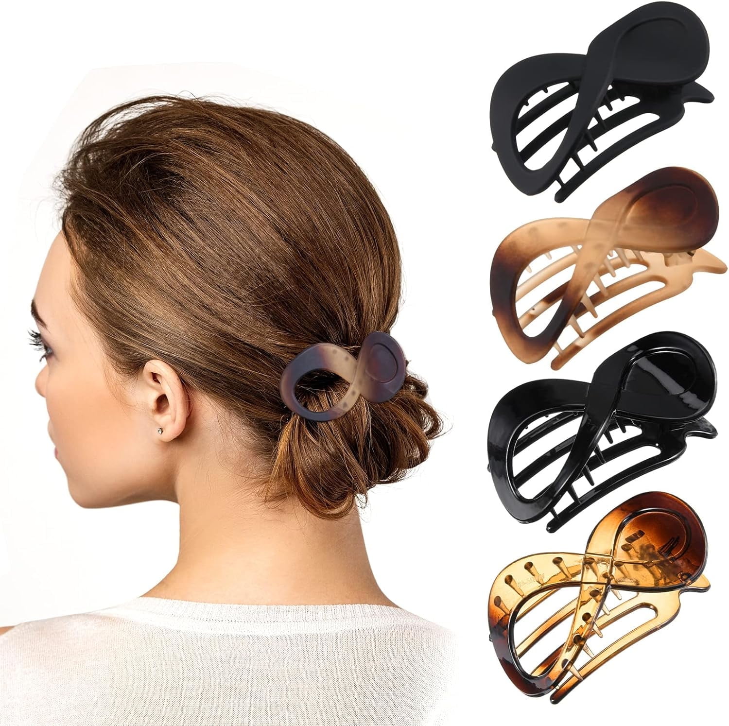 4 PCS Hair Accessories for Women, Large Hair Claw Clips for Thick Hair ...