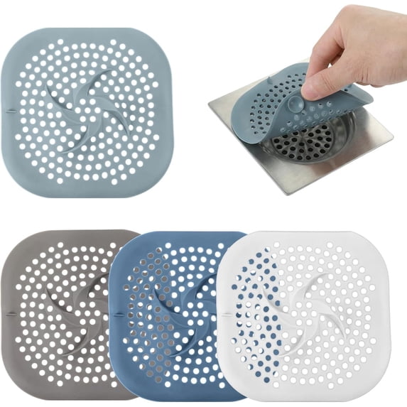 4 PCS Hair Catcher Shower Drain, Hair Collector for Shower Silicone ...