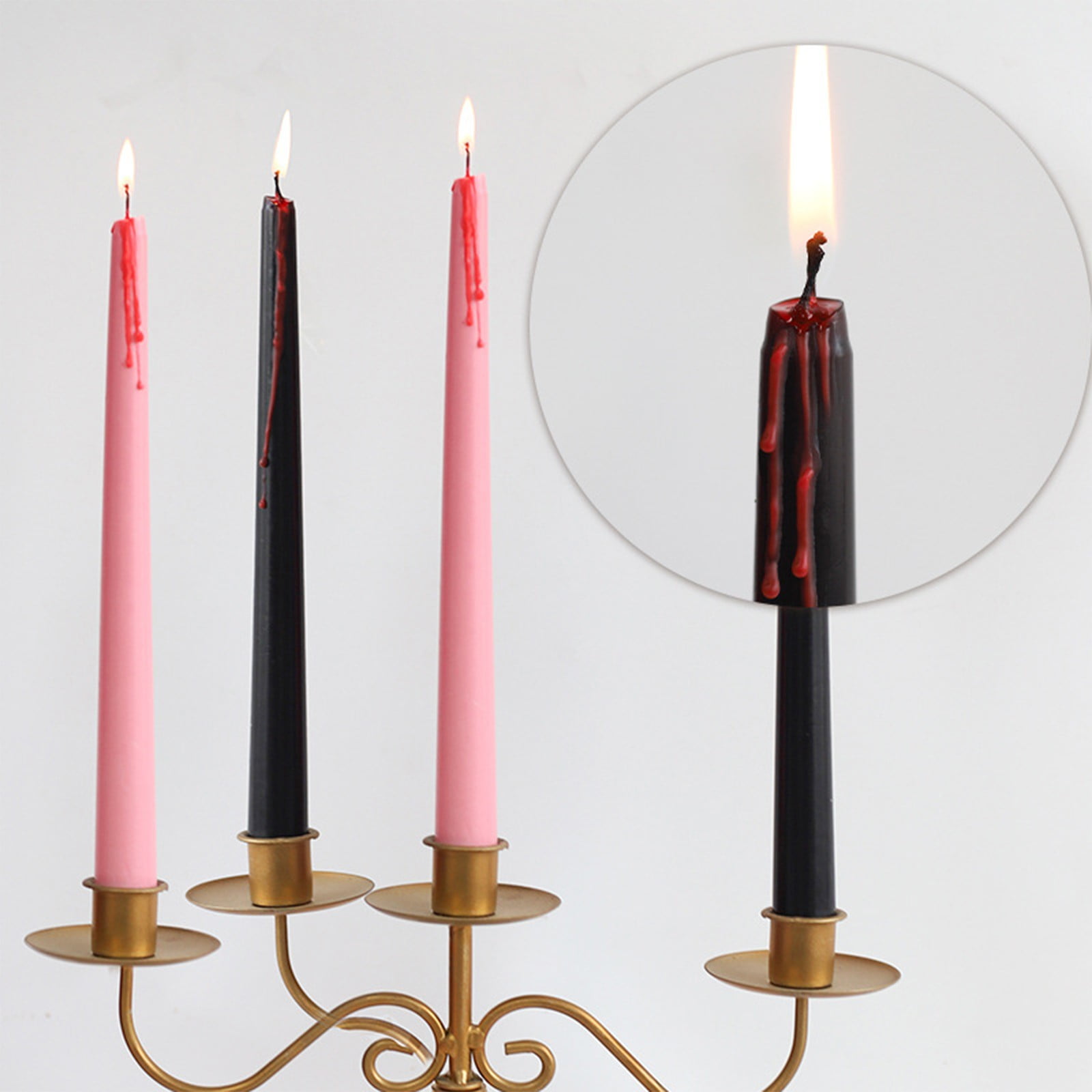 4 PCS Halloween Decorations Tears Black Candles – Gothic Bleeding ...